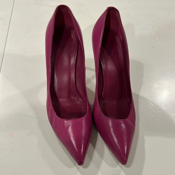 Shoes | Authentic Gucci Magenta Leather Pumps 1 Cm Heel Size 39 | Poshmark